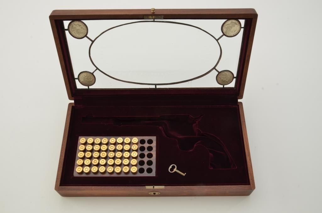 Original custom walnut Colt box approx. 15-1/2” x 8” x 3” fitted for a ...