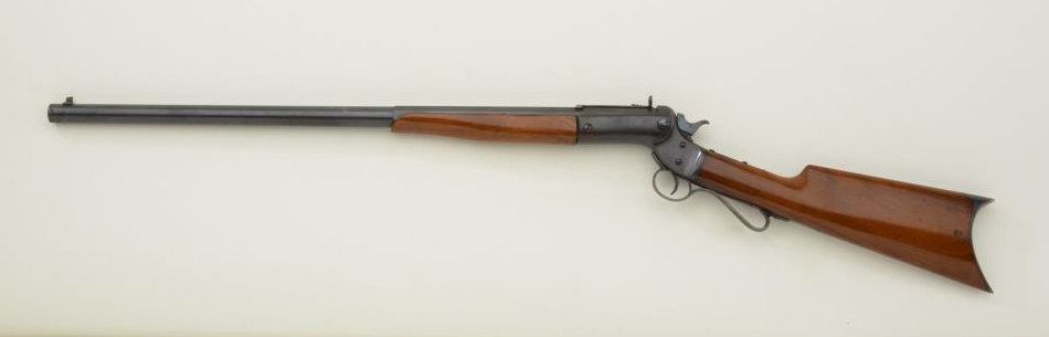 Antique Stevens Tip-up single shot rifle, .22LR cal., 26” half round ...