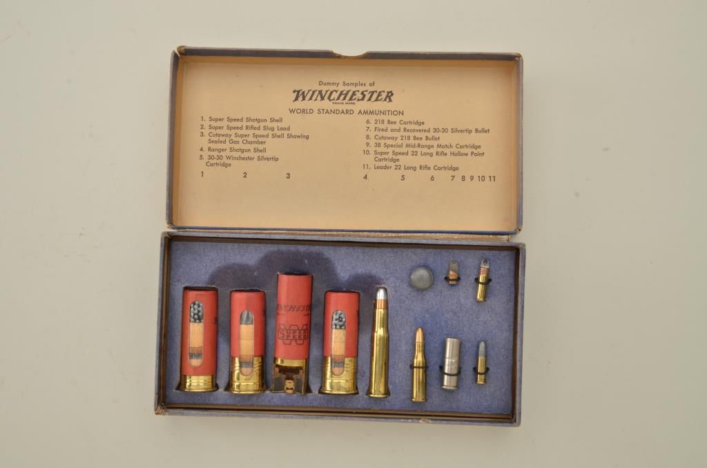 Winchester dummy cartridge sample set for salesman or display ...
