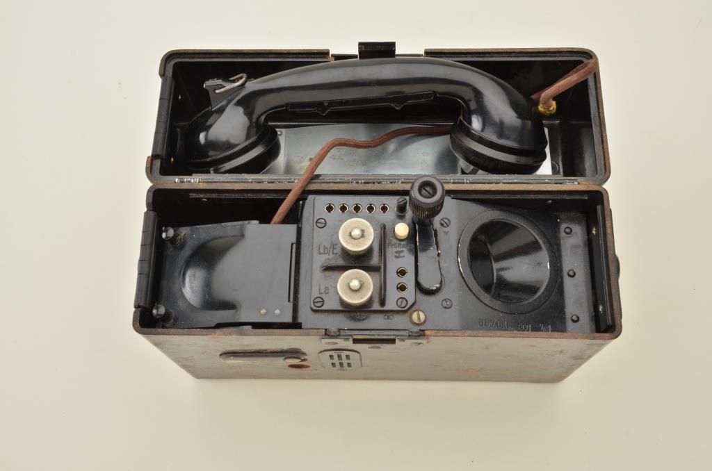 German field phone in very good condition with its original case ...