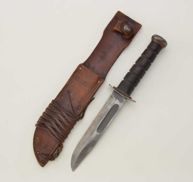 U.S. M.C. Combat knife by PAL with stacked leather grip and PAL Blade ...