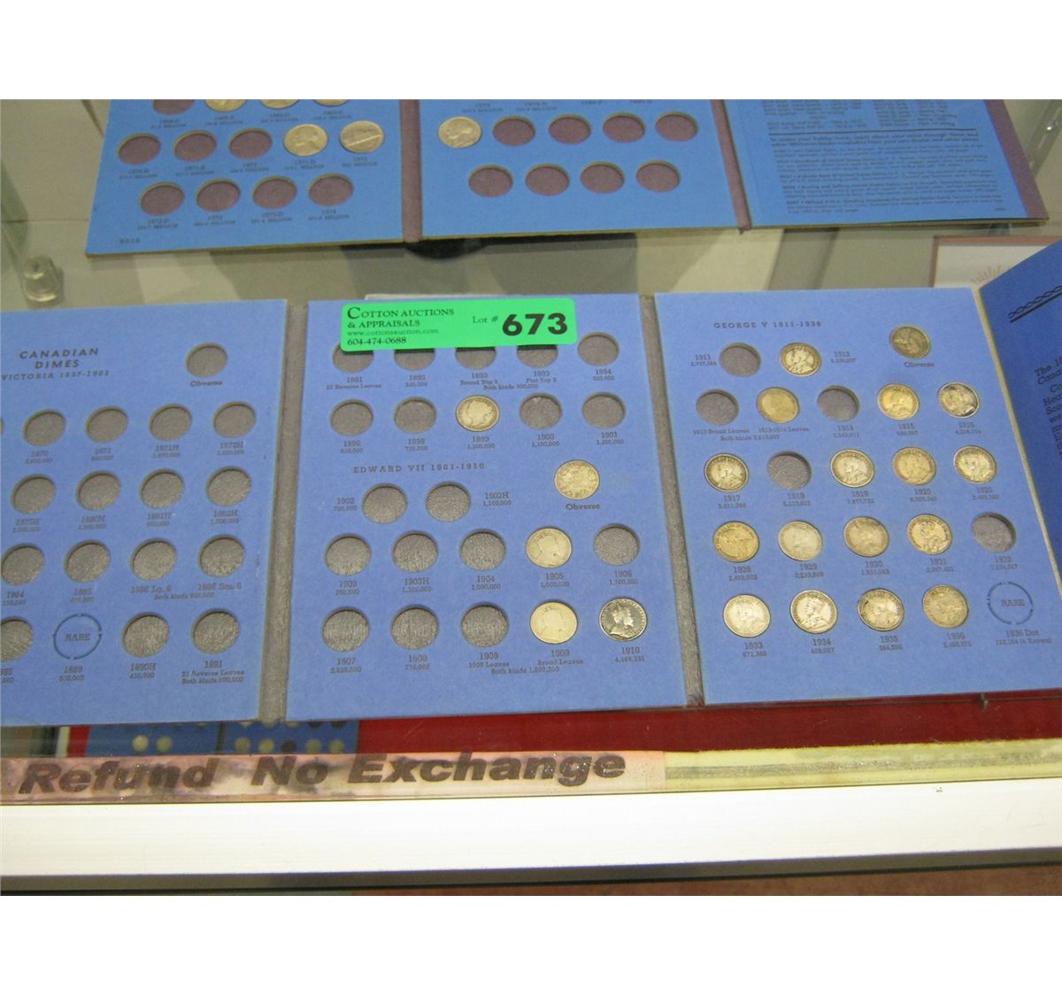 Canadian dime collection in folder