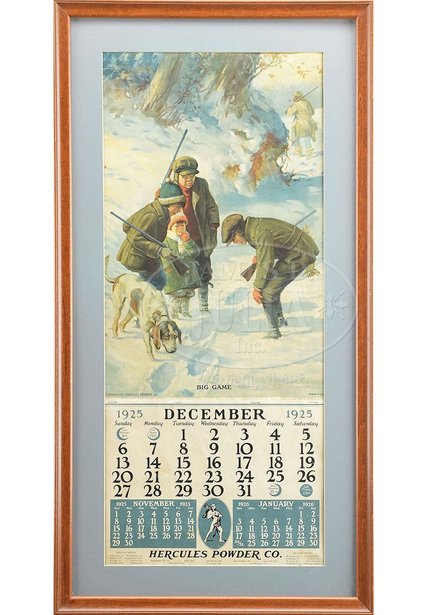 HERCULES POWDER CO. 1925 CALENDAR.