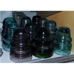 LARGE LOT OF VINTAGE GLASS INSULATORS