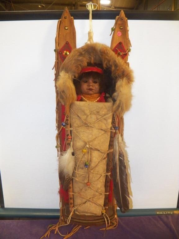 Native American Cradle Board with Doll