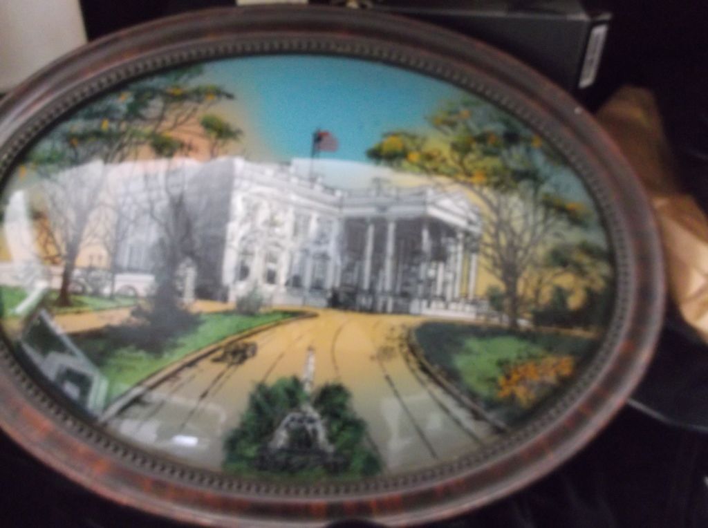 Vintage Reverse Painting of Washington