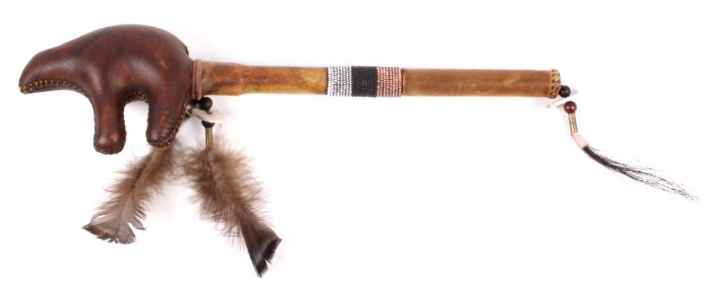 Northern Sioux Native American Bear Rattle