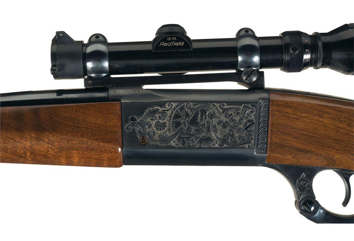 Engraved Savage Model 99 Lever Action Rifle Attributed to Master ...