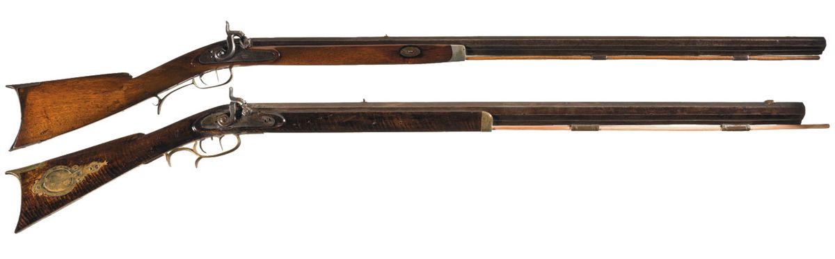Collector's Lot of Two Half Stock Percussion Rifles -A) J. Henry & Son ...