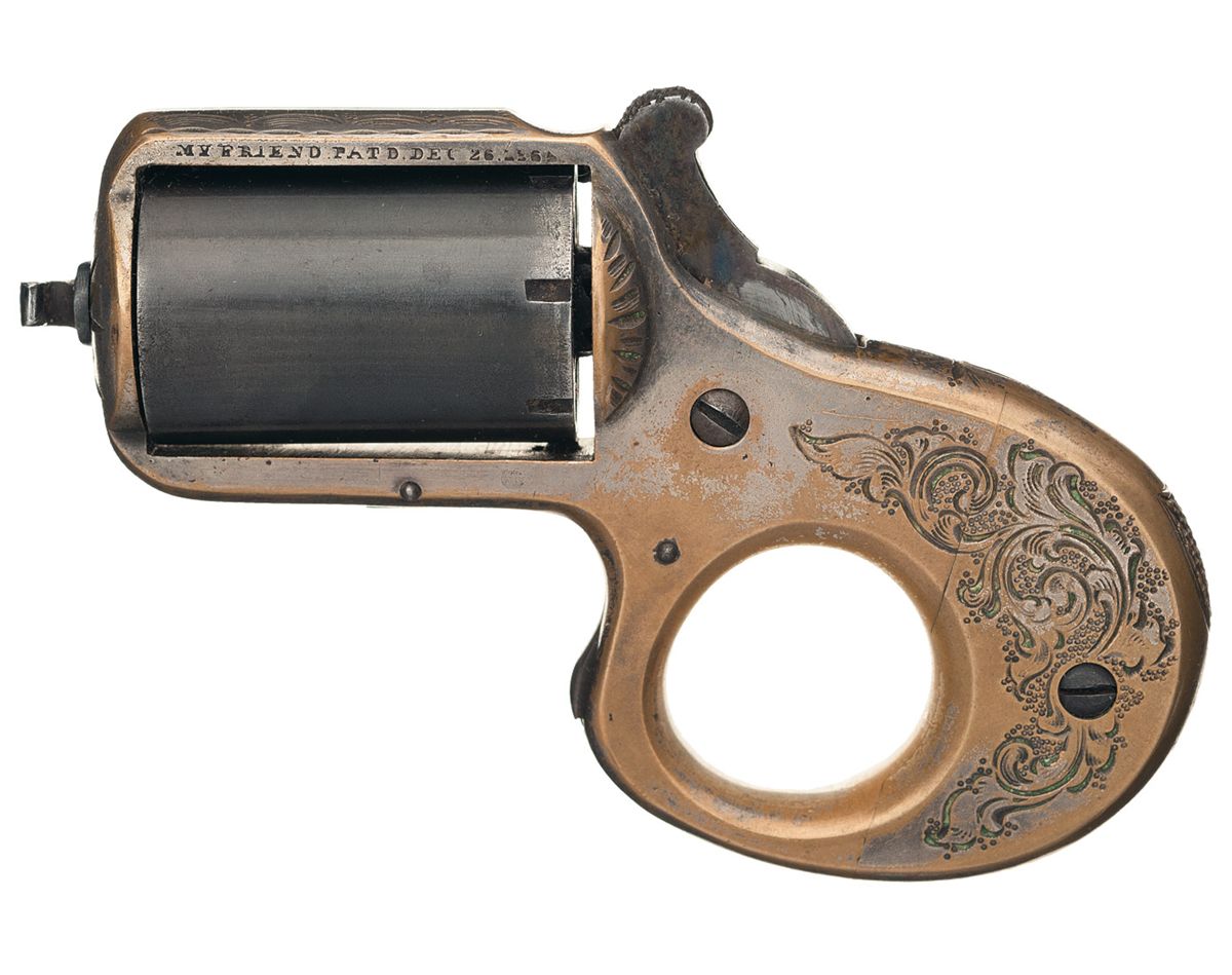 Engraved James Reid "My Friend" Knuckle-Duster 22 Caliber Revolver