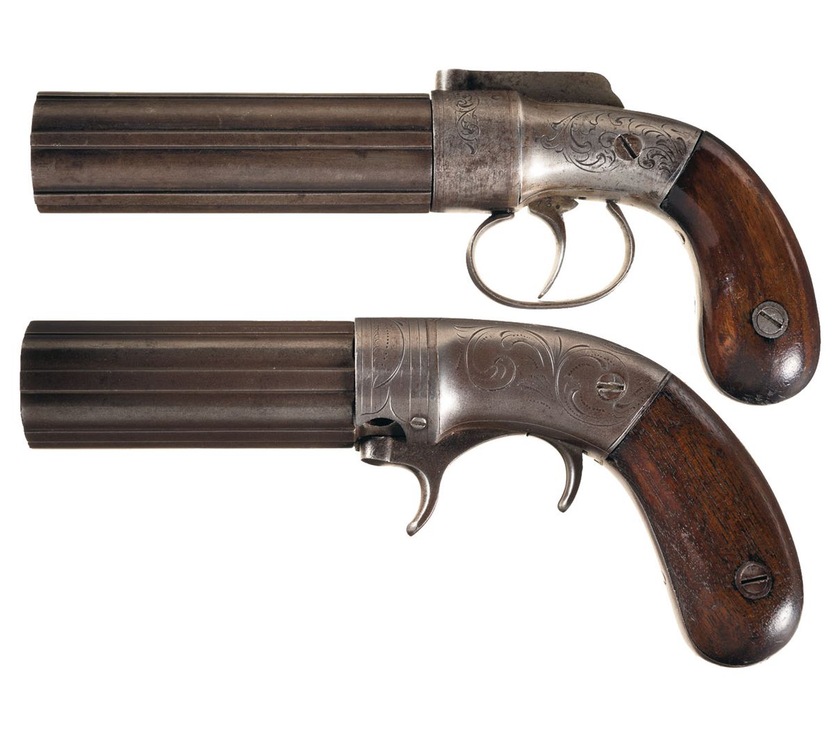 Collector's Lot of Two Percussion Pepperboxes -A) W.W. Marston ...