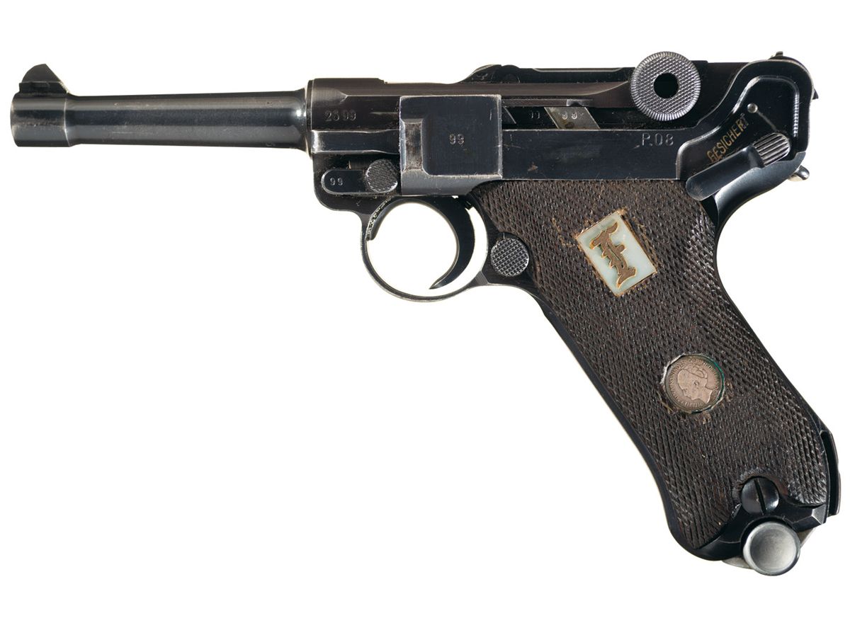 World War II Mauser 42 Date "byf" Code P 08 Luger Semi-Automatic Pistol ...
