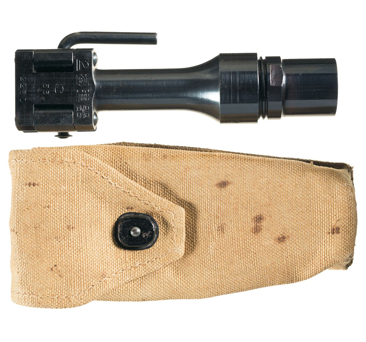 Scarce Japanese Type 2 Rifle Grenade Launcher with Belt Pouch and Book