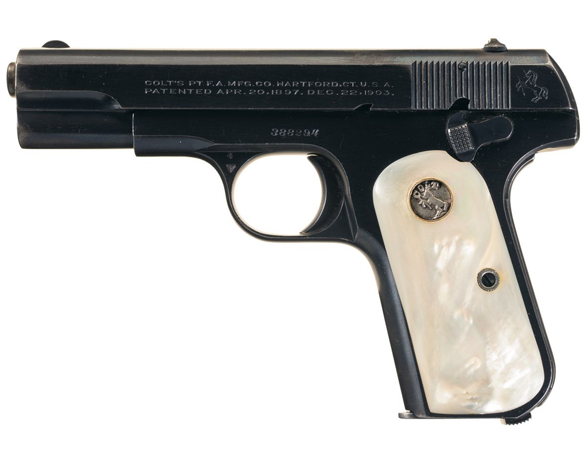 Colt Model 1903 Hammerless Semi-Automatic Pistol with Pearl Grips