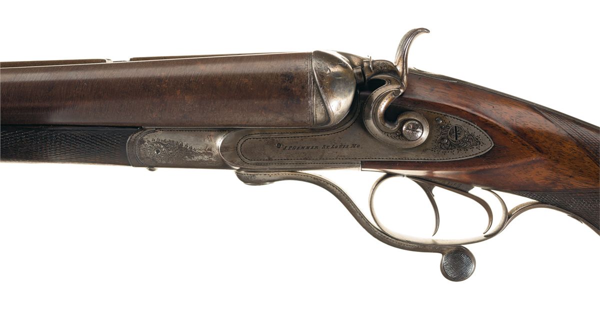 J.P. Gemmer St. Louis Damascus Side by Side Under Lever Hammer 10 Gauge ...