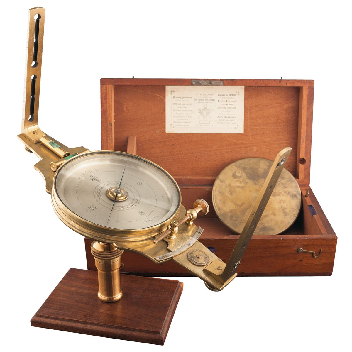 W. & L.E. Gurley Surveyors Vernier Compass with Case
