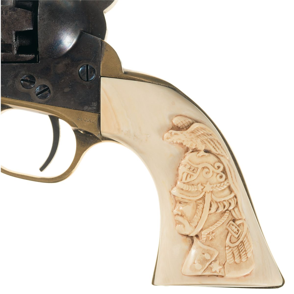 Colt Model 1849 Pocket Revolver with Relief Carved Ivory Grips and ...
