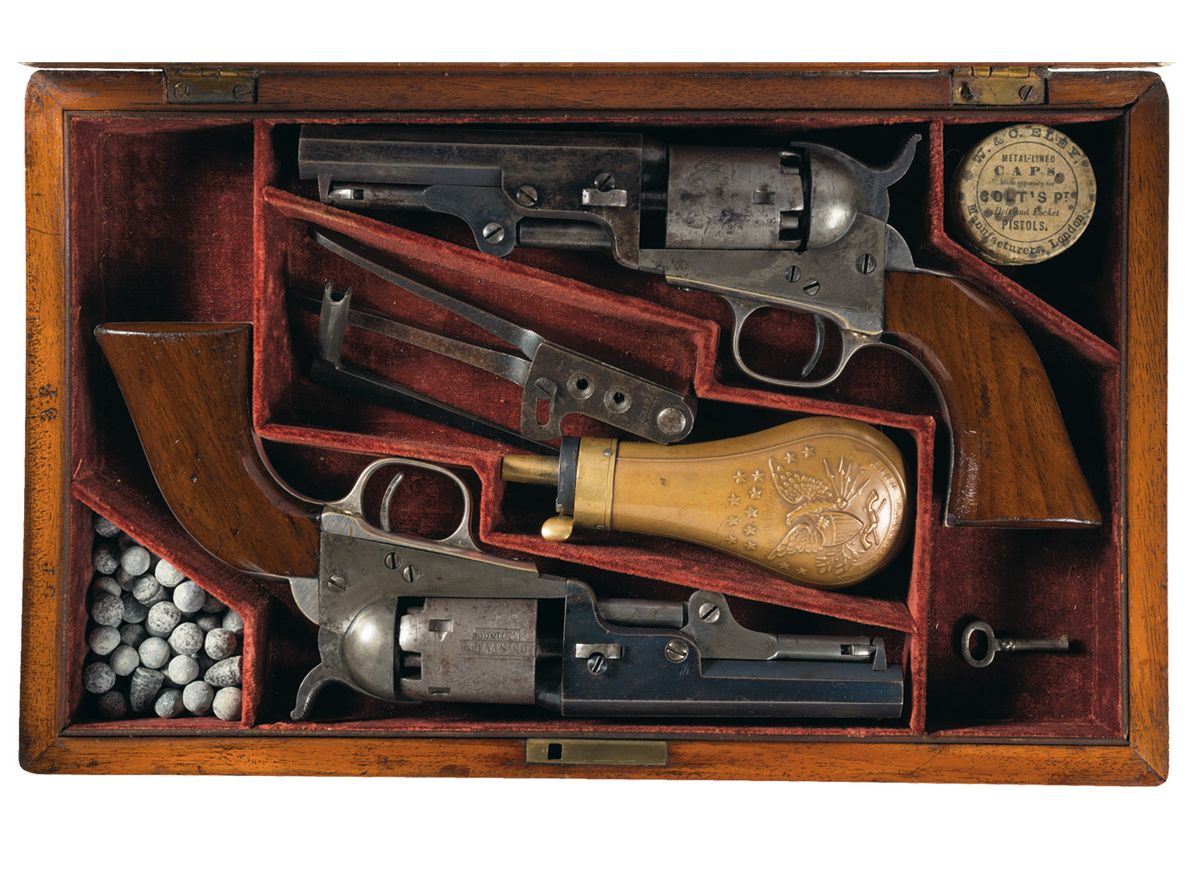 Cased Pair of Colt Model 1849 Percussion Pocket Revolvers with ...