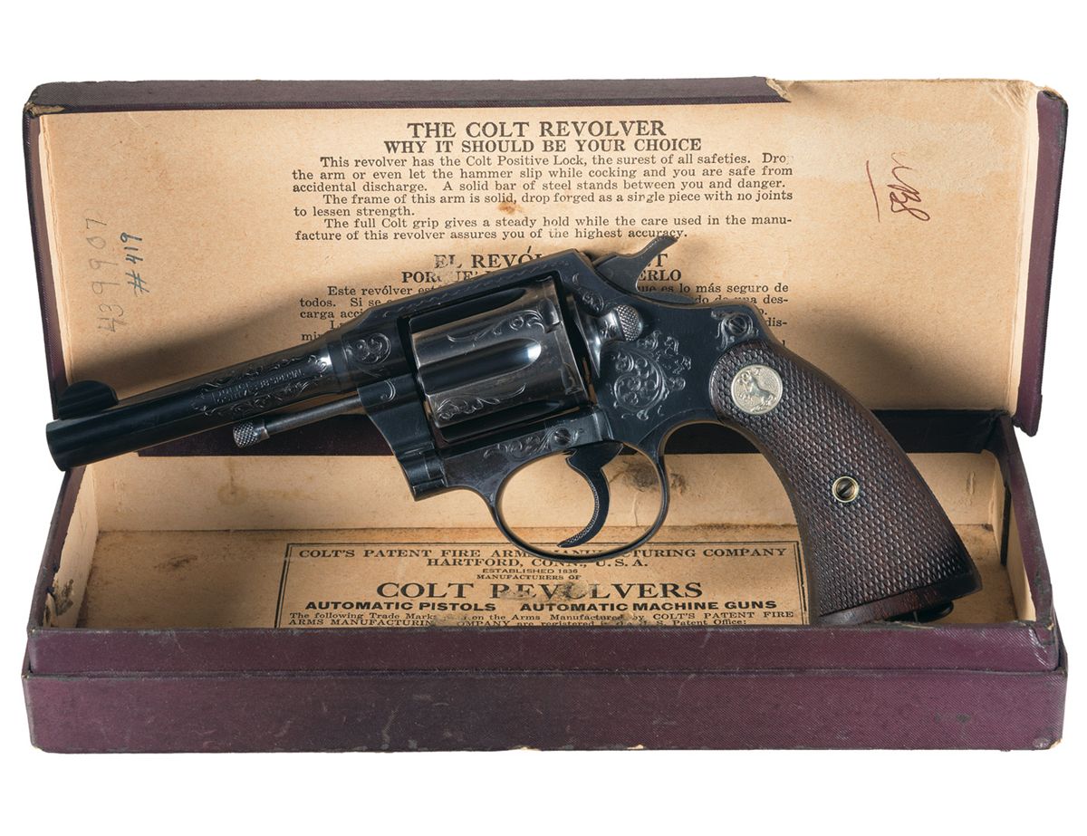 Rare Factory Engraved Colt Police Positive Double Action Revolver with ...