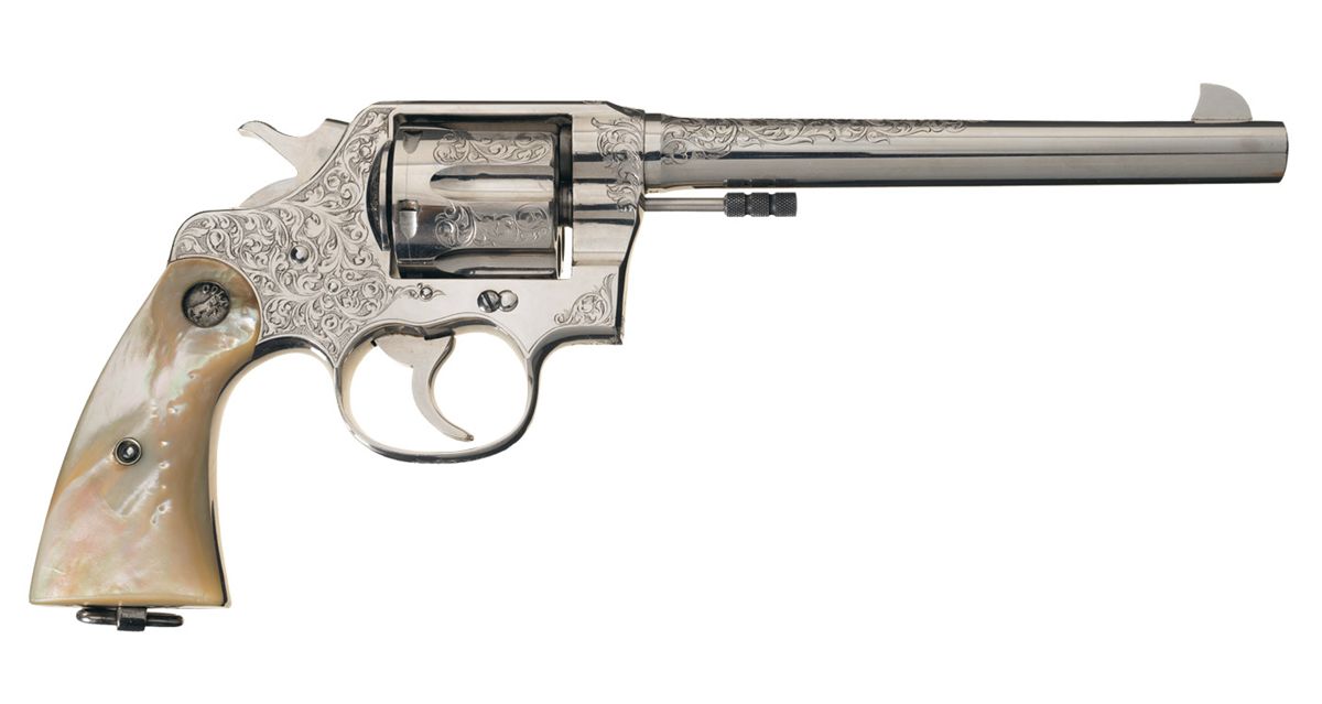 Magnificent Colt Cased and Factory Engraved New Service Model Revolver ...