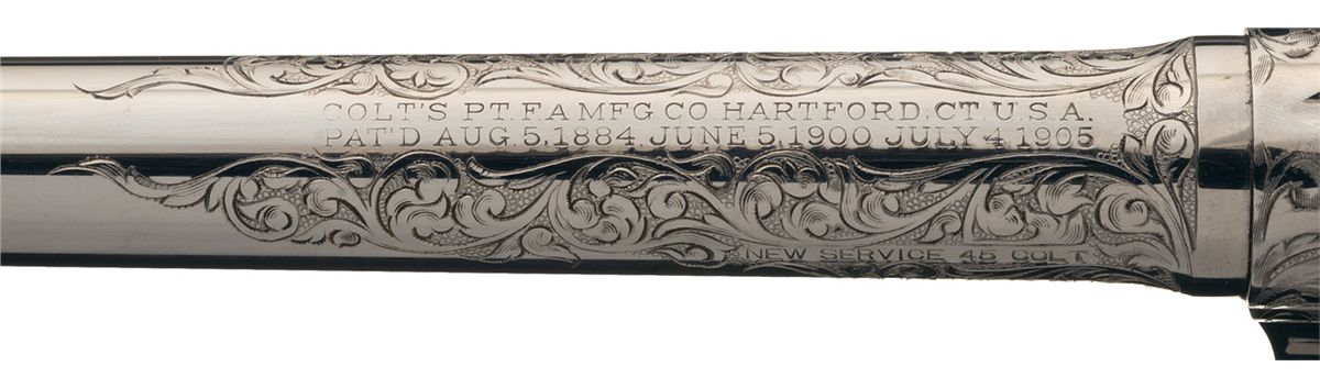 Magnificent Colt Cased and Factory Engraved New Service Model Revolver ...