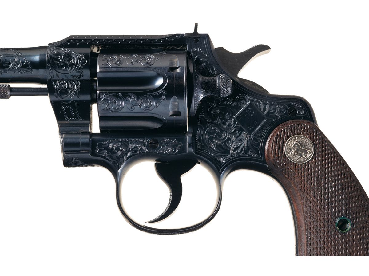 Rare Factory Engraved Colt Officers Model Double Action Target .22 ...