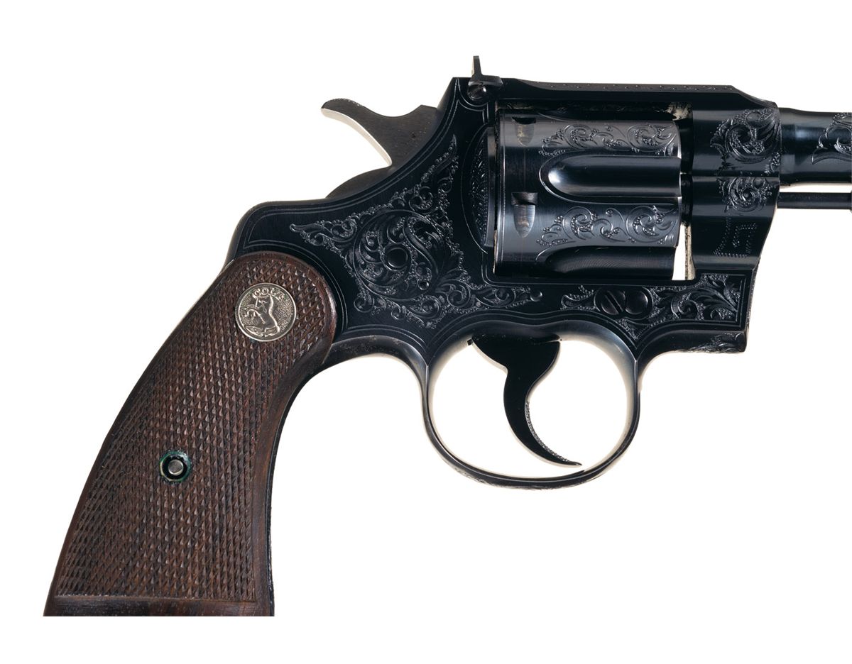 Rare Factory Engraved Colt Officers Model Double Action Target .22 ...