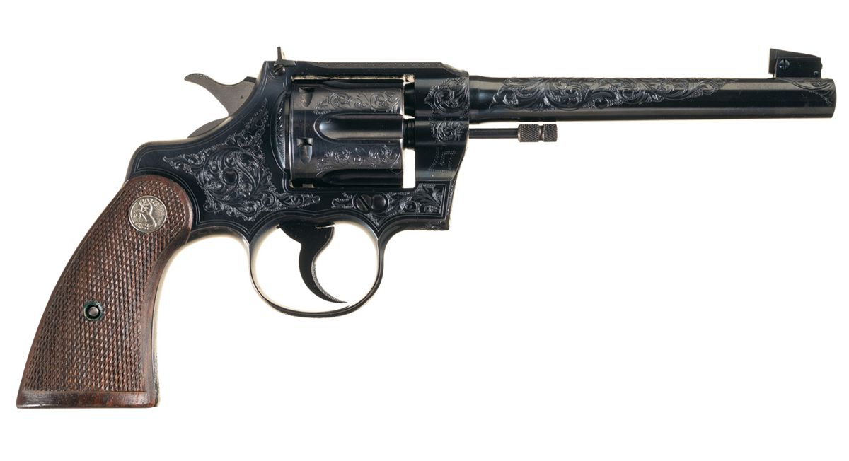 Rare Factory Engraved Colt Officers Model Double Action Target .22 ...