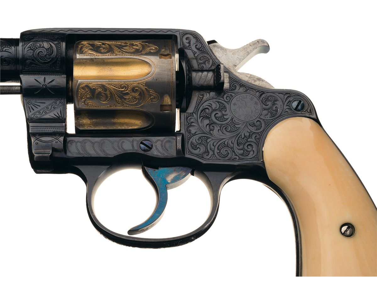Magnificent Early Colt New Service Revolver Engraved by Cuno Helfricht ...