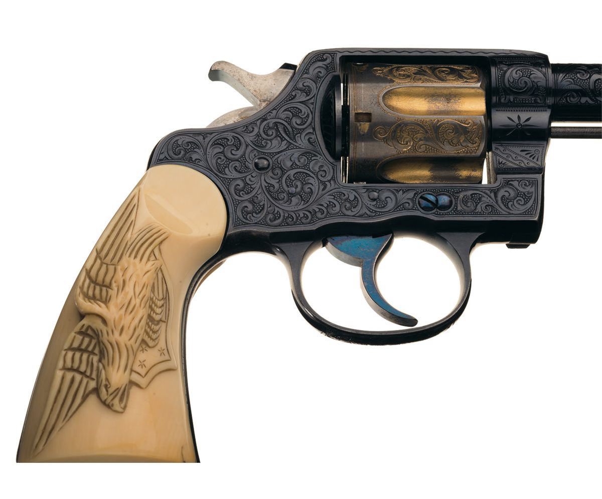 Magnificent Early Colt New Service Revolver Engraved by Cuno Helfricht ...