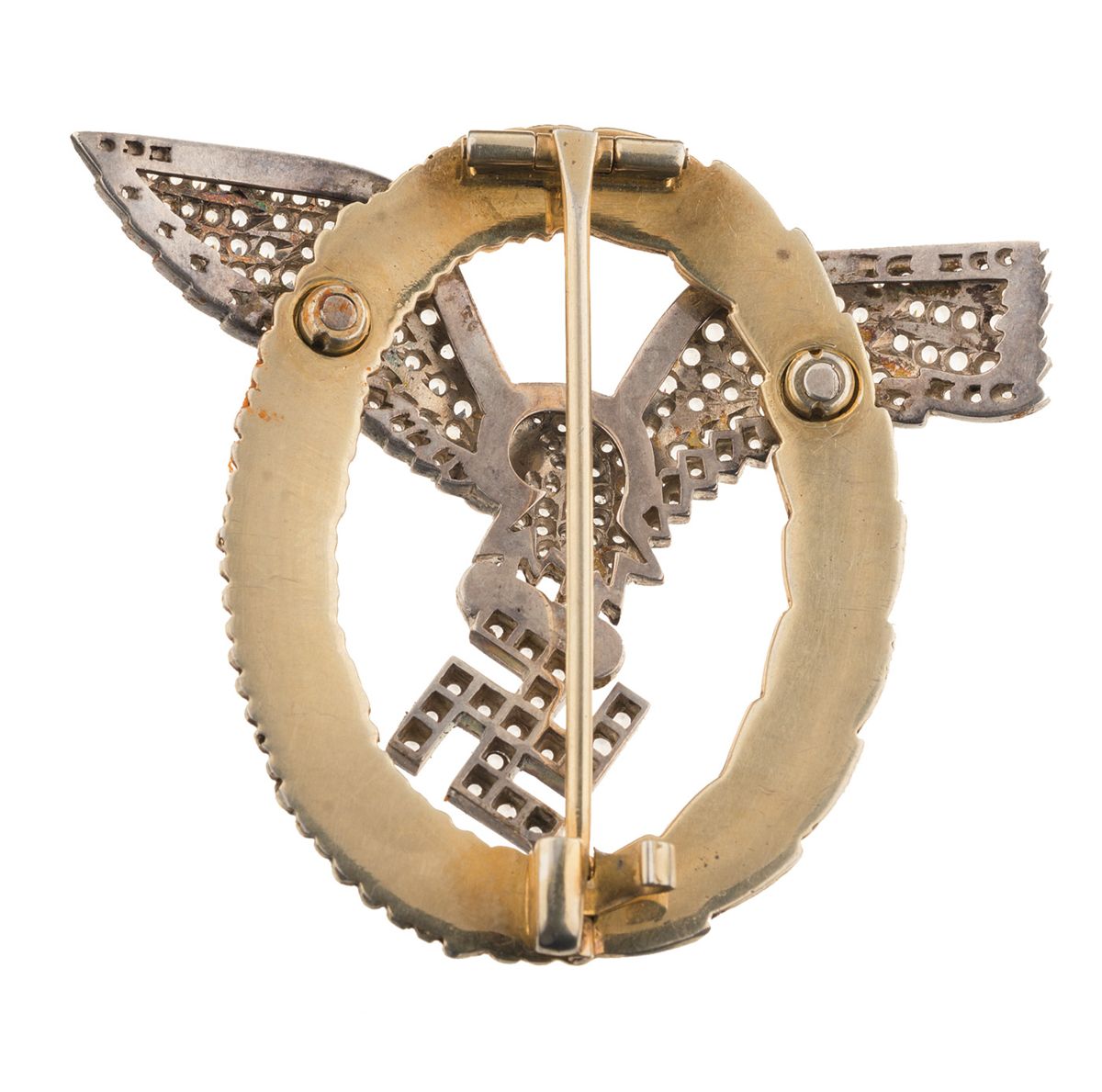 Very Rare Luftwaffe Pilot/Observer Badge in Gold with Diamonds, with ...