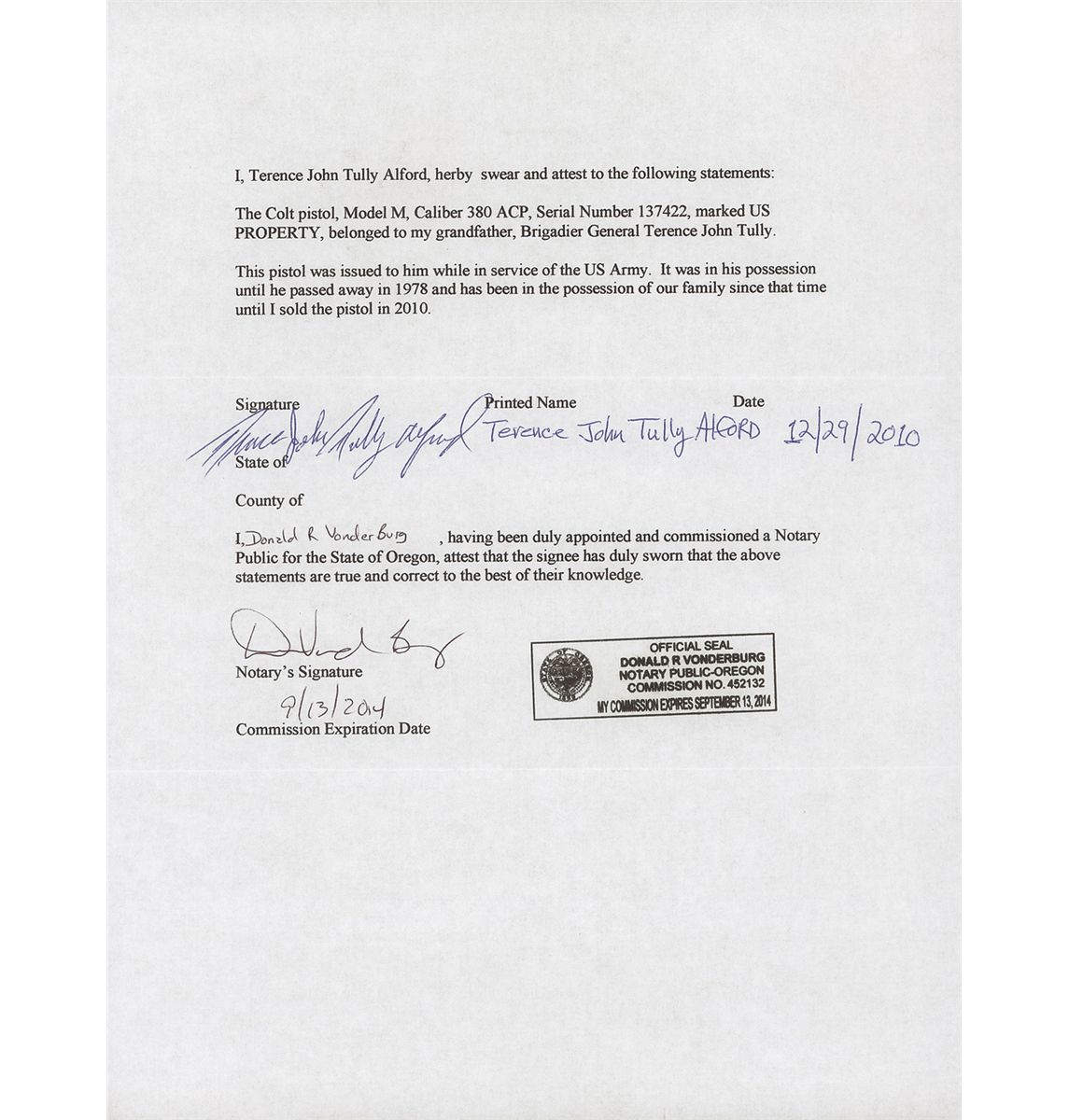 Documented Historic World War II U.S. Army Contract .380 Caliber Colt ...