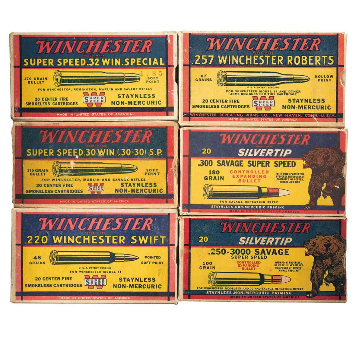 Vintage Winchester Boxed Rifle Ammunition
