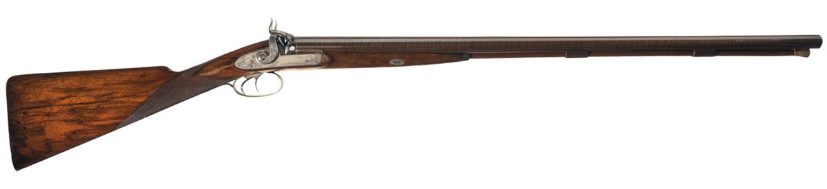 Cased Engraved Joseph Manton Double Barrel Percussion Shotgun with ...