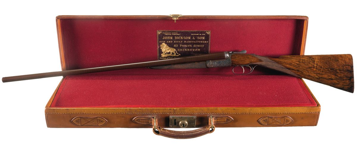 Finely Engraved John Dickson & Son Round Action Double Barrel 20 Gauge ...