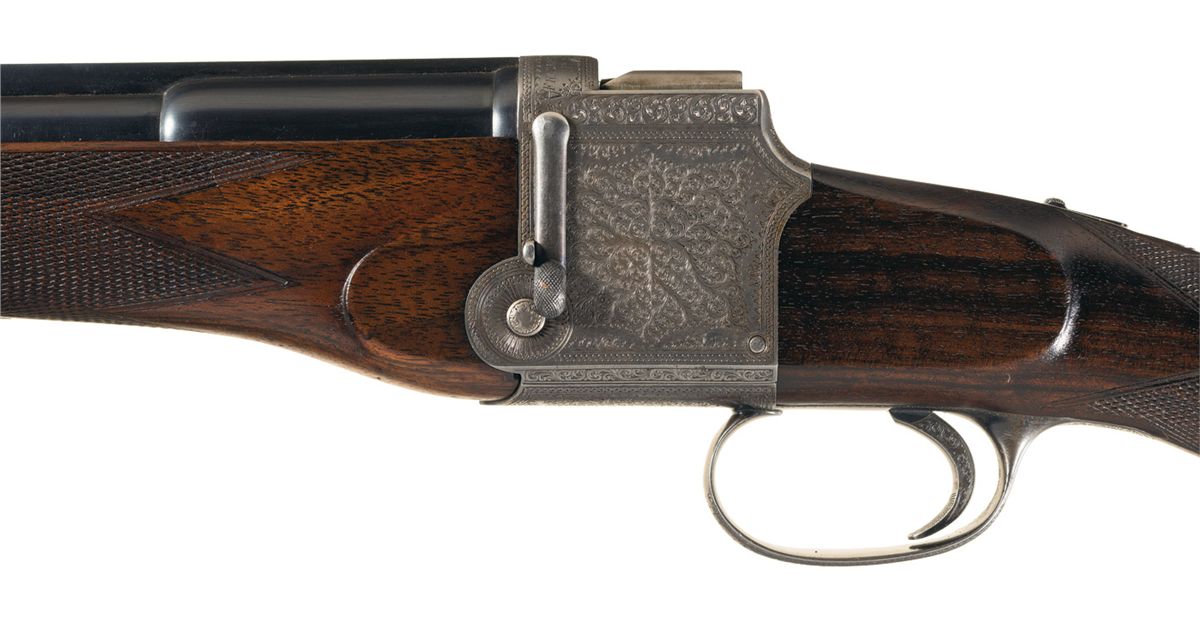 Engraved Daniel Fraser & Company Drop Block Single Shot 400-360 Caliber ...