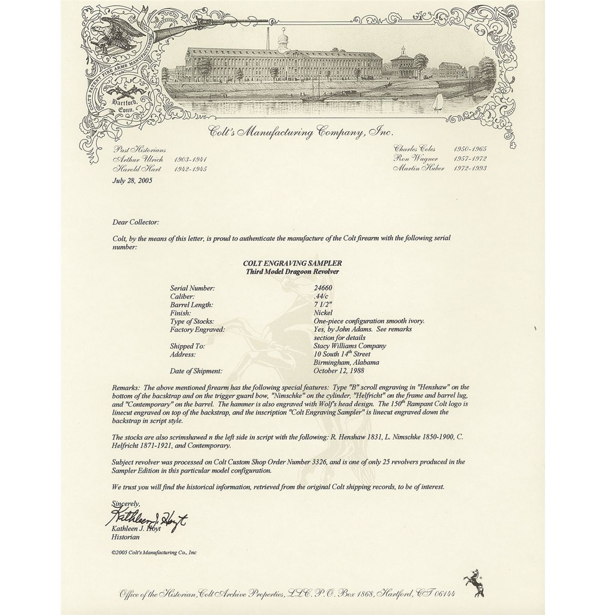 Rare John Adams Factory Engraved Colt Black Powder Series Engraving ...
