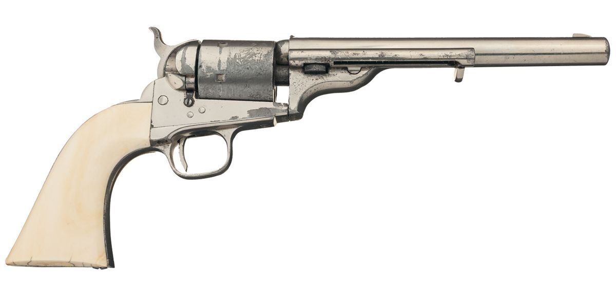Colt Model 1871-1872 Open Top Single Action Revolver with Ivory Grip