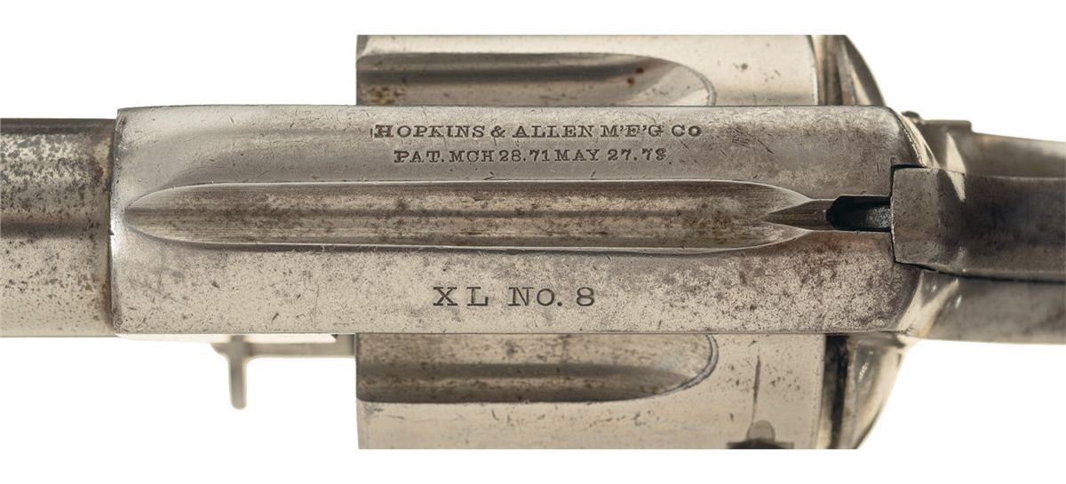 Scarce 44 Rimfire Hopkins and Allen Army Model XL No. 8 Single Action ...