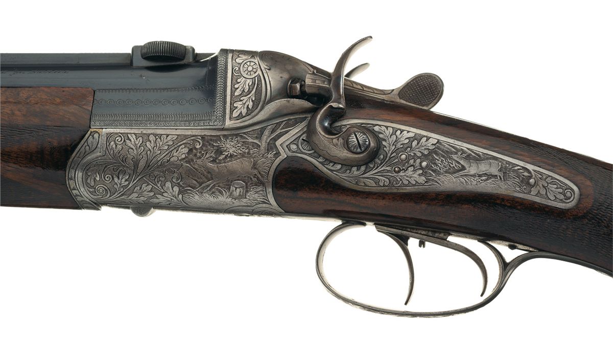 Engraved Ernst Ried Marked German Over/Under Back Action Combination ...