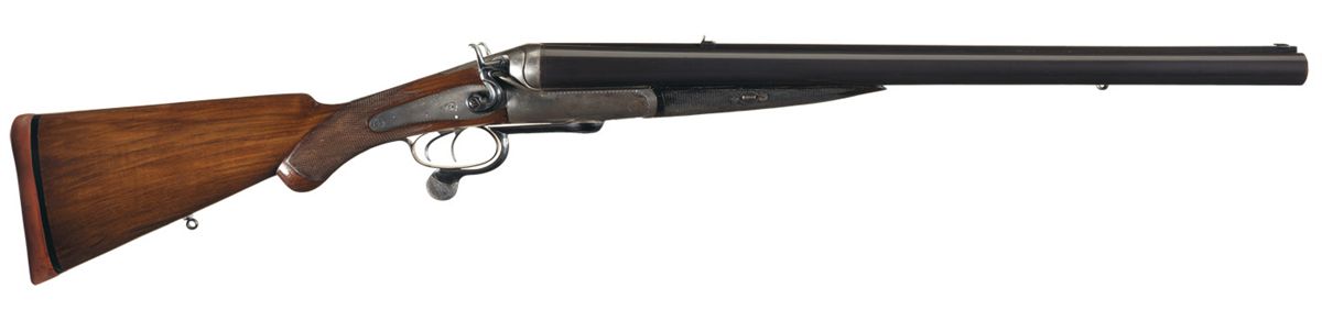 Walter Locke & Co. English Back Action 8 Bore Double Barrel Hammer Rifle
