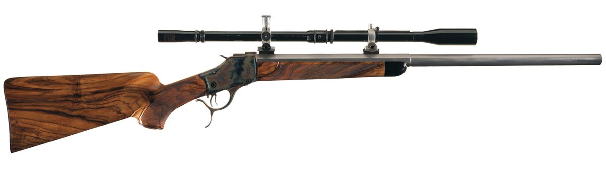 Custom Winchester Model 1885 Highwall Varmint Rifle with Scope