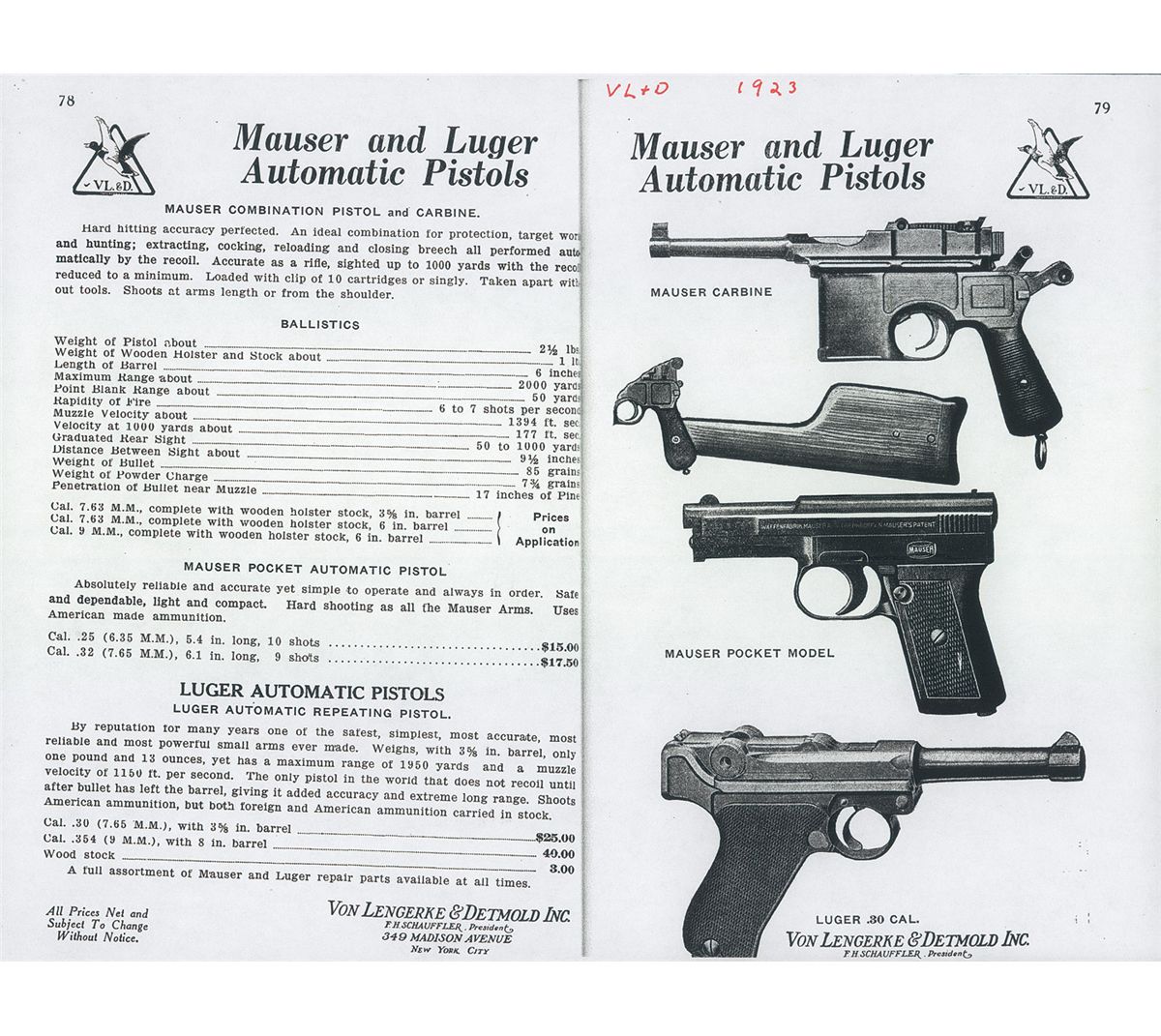 Rare Early Mauser Model 1896 Small Ring Broomhandle Pistol with Von ...