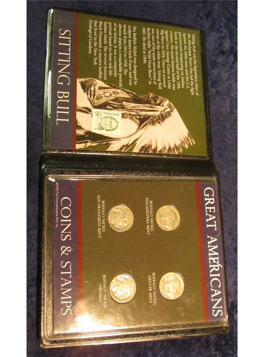 1186. "Sitting Bull Great American Coins & Stamps" Includes .28c ...