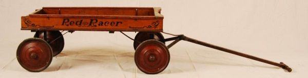 Antique Red Racer Wooden Wagon