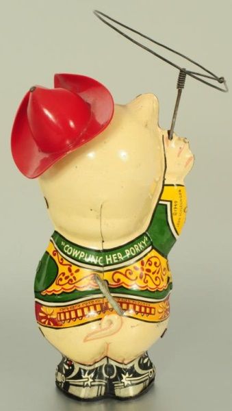 1949 Marx Cowpuncher Porky Pig Tin Wind Up Toy
