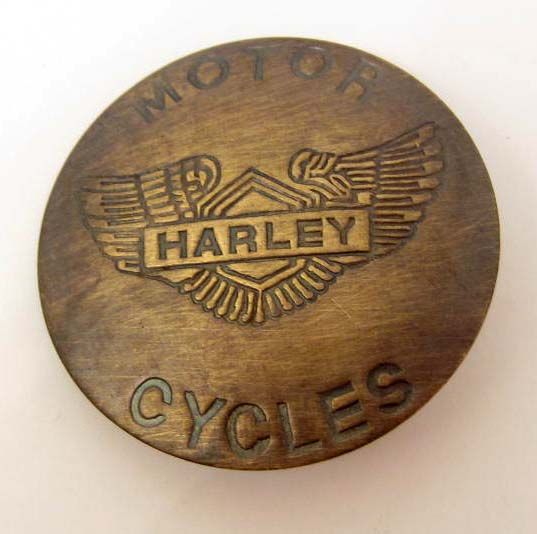 HARLEY DAVIDSON MOTORCYCLES BRASS COLLECTIBLE BADGE