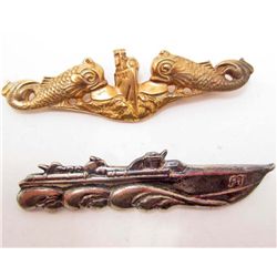 USN NAVAL OFFICER SUBMARINE DOLPHIN BADGE