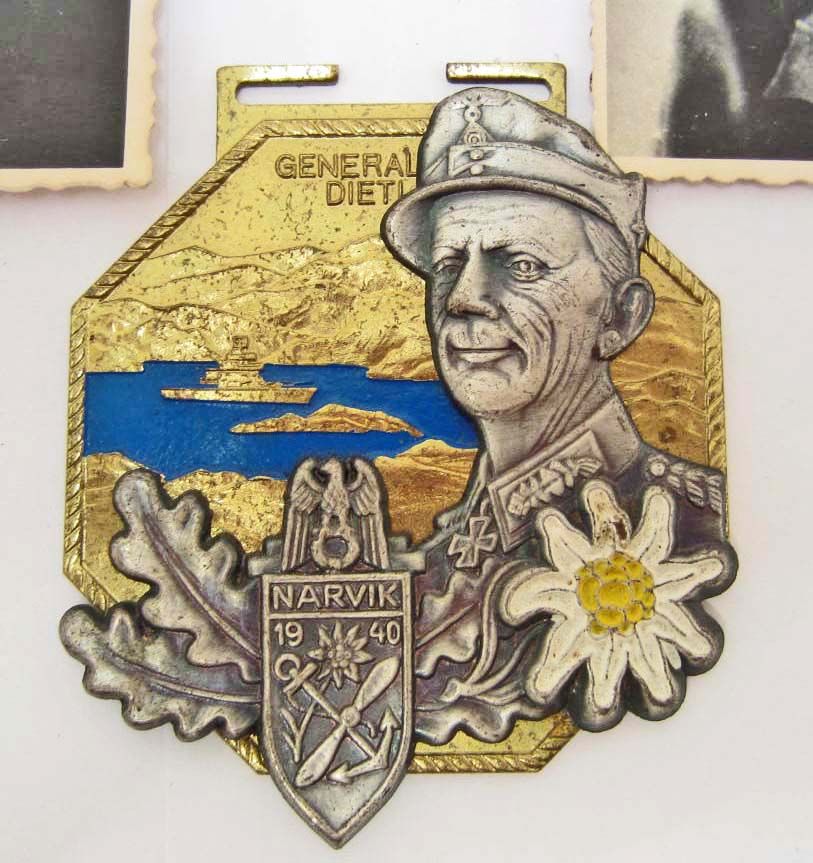 GERMAN NAZI NARVIK ARMY GENERAL EDUARD DIETL MEDAL