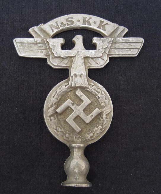 GERMAN NAZI NSKK FLAG POLE TOP